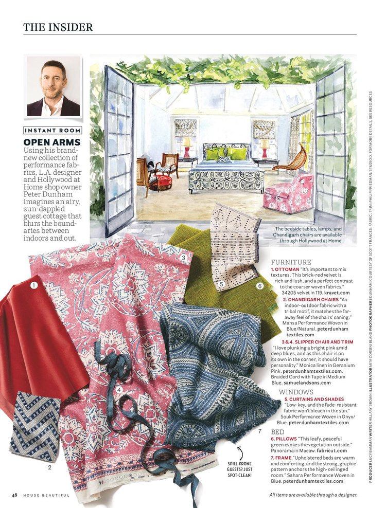 House Beautiful: Instant Room – Peter Dunham Textiles