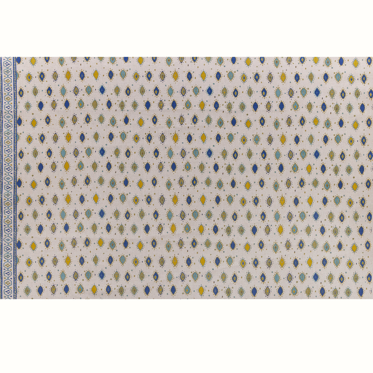 Oona - Indigo/Olive on Natural – Peter Dunham Textiles